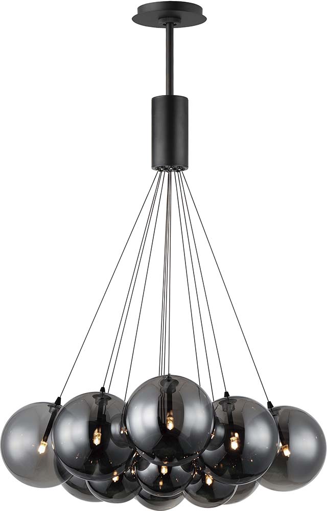 ET2 E25089-142BK Burst Contemporary Black LED Multi Pendant Light ...