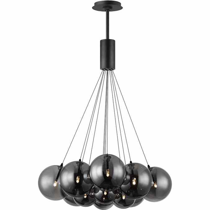 ET2 E25089-142BK Burst Contemporary Black LED Multi Pendant Light ...