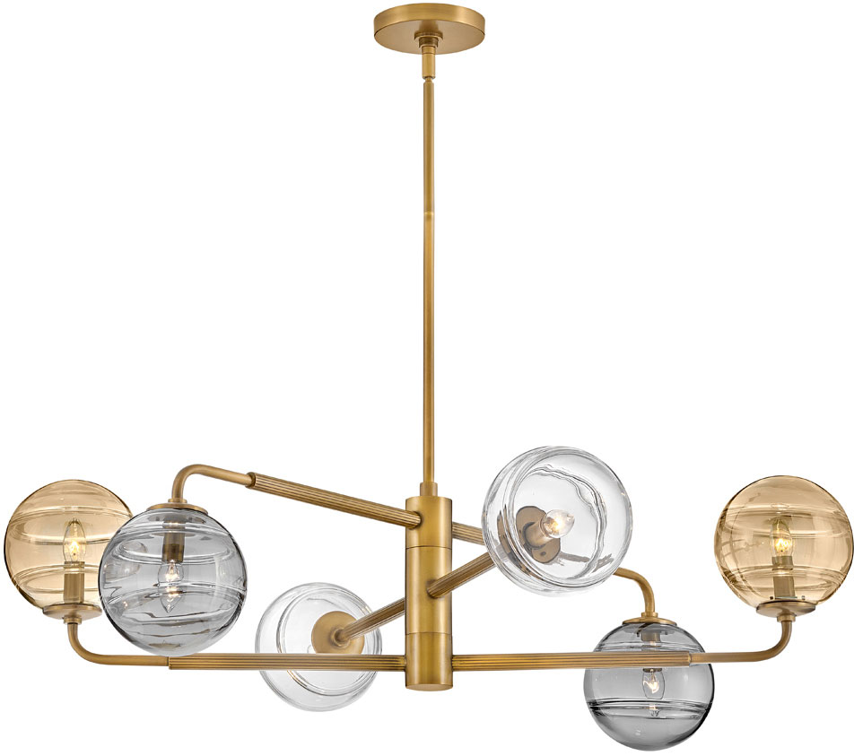 Fredrick Ramond FR30506HBR Oberon Modern Heritage Brass LED Lighting ...