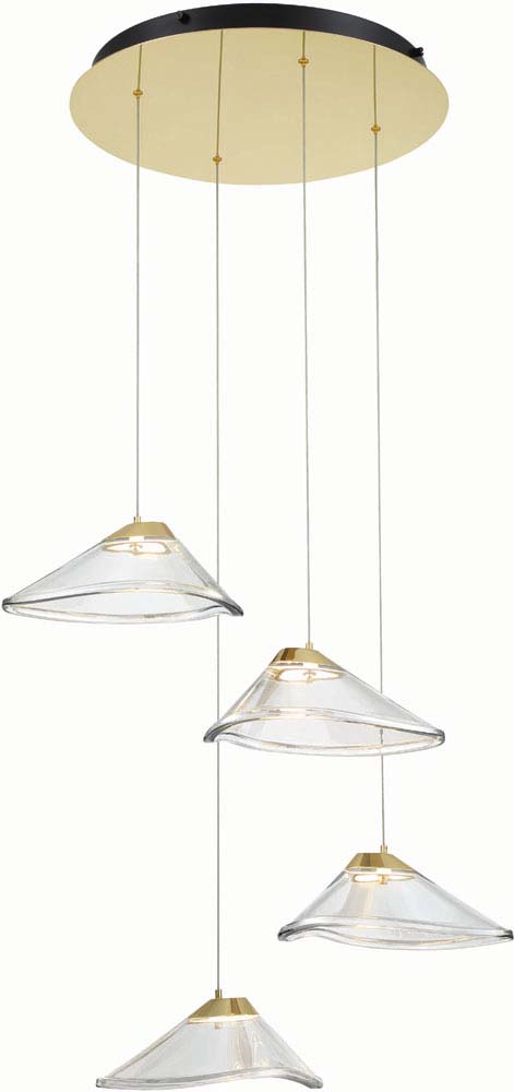 George Kovacs P5403-718-L Sneer Modern Coal and Sun Gold Multi Pendant ...