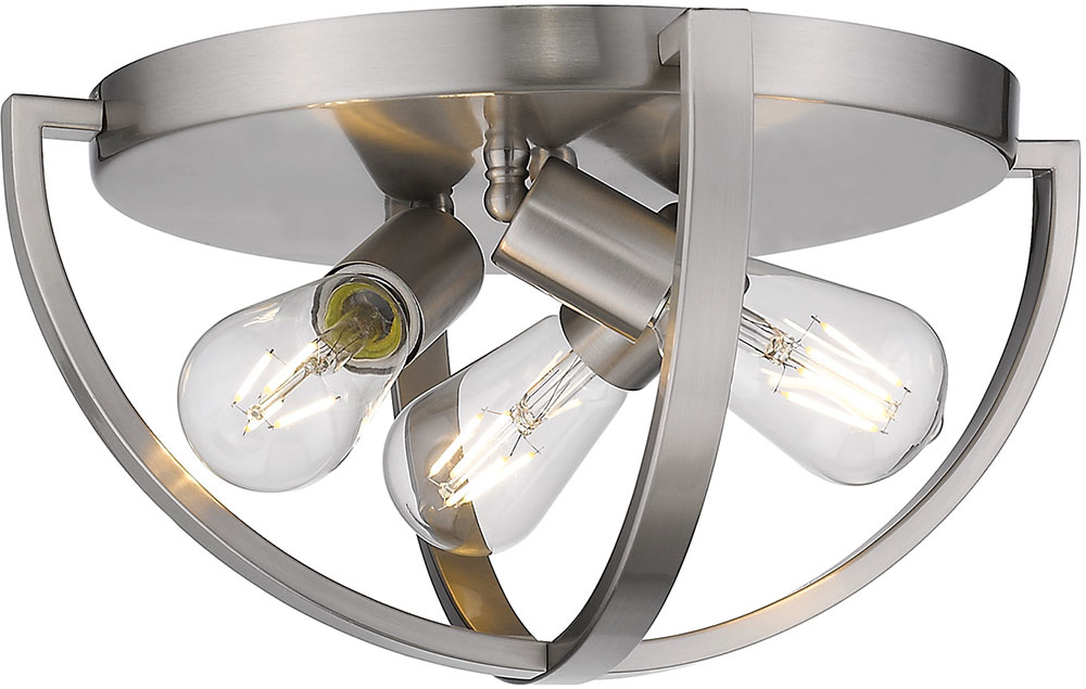 Golden Lighting 3167-FM15-PW Colson Contemporary Pewter Flush Mount ...