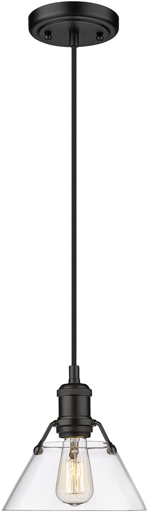 Golden Lighting 3306-S BLK-CLR Orwell Modern Matte Black Mini Drop ...