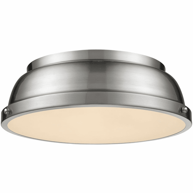 Golden Lighting 3602-14 PW-PW Duncan Pewter Flush Mount Light Fixture ...