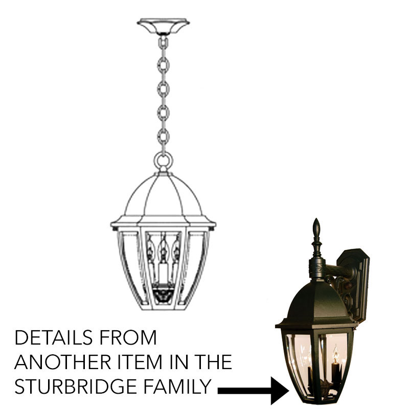 Hanover Lantern B12420 Sturbridge Medium Outdoor Drop Lighting Fixture - HAN-B12420