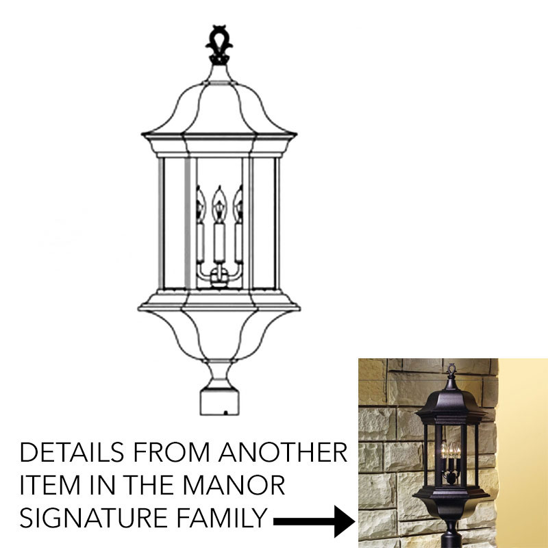 Hanover Lantern B5529 Manor Signature Large Exterior Post Light - HAN-B5529