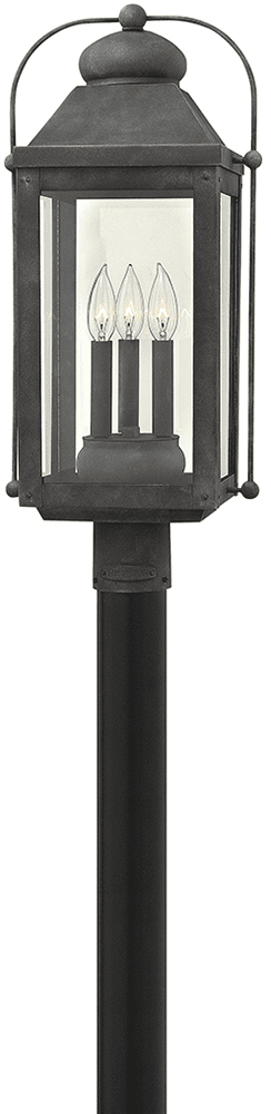 Hinkley 1851DZ-LL Anchorage Modern Aged Zinc LED Exterior Post Lighting ...