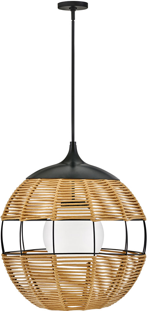 Hinkley 19675BK-NAT Maddox Black with Light Natural Nylon Shade LED ...