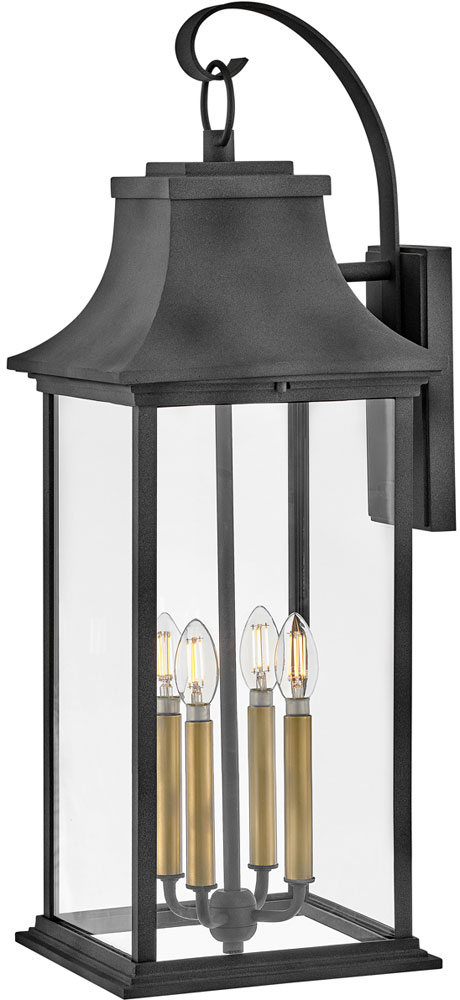 Hinkley 2938DZ-LL Adair Aged Zinc / Heritage Brass LED Outdoor Wall ...