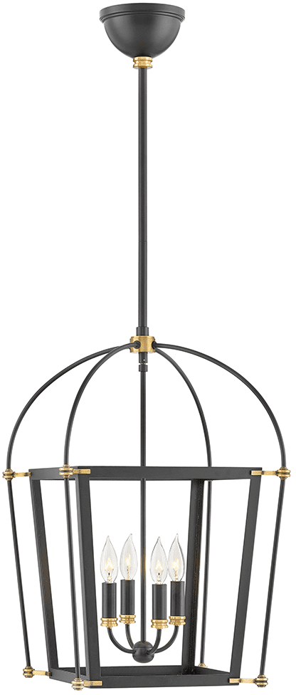 Hinkley 4057BK Selby Contemporary Black LED Foyer Lighting Fixture ...