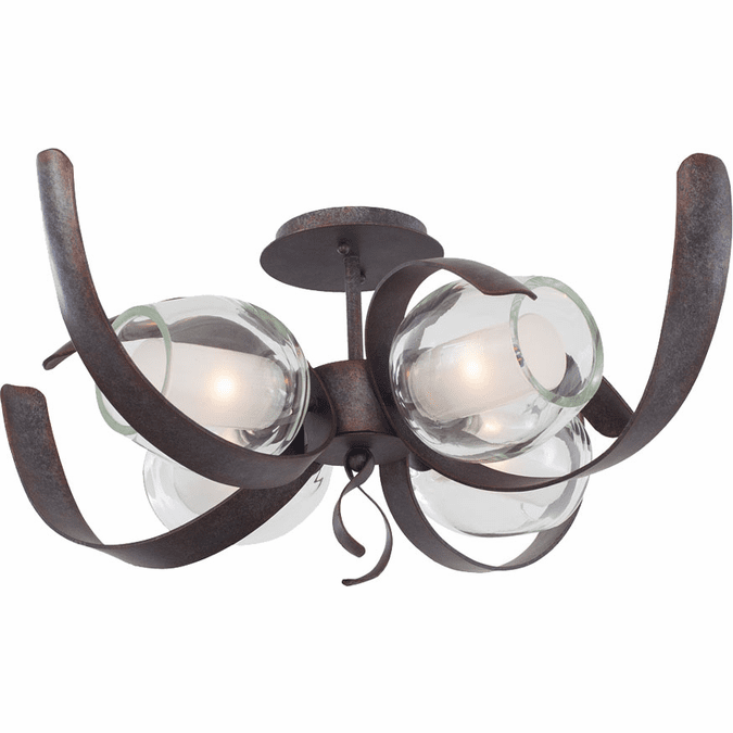 Kalco 7549 Solana Contemporary Oxidized Copper Halogen Ceiling Lighting ...