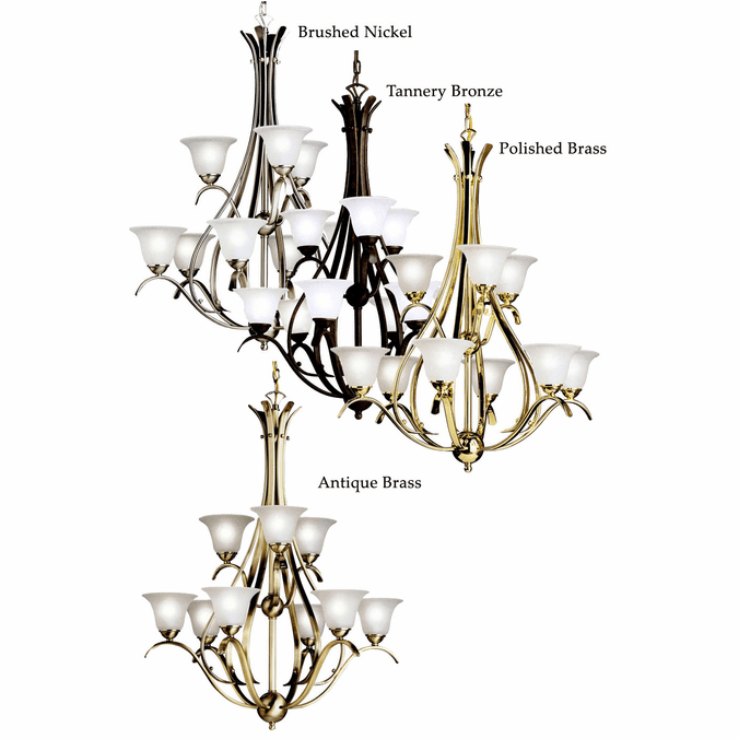 Kichler 2520 Dover 9 Light Double Tiered Transitional Chandelier Light ...