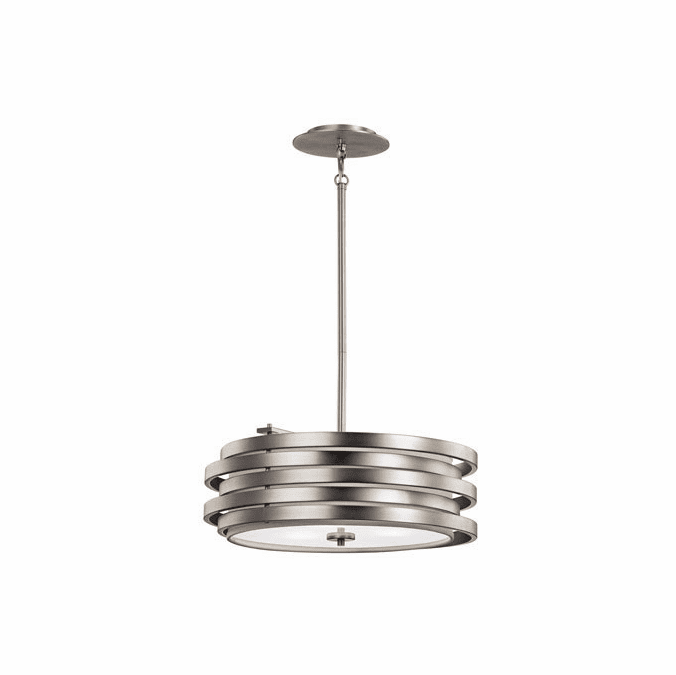 Kichler 43301NI Roswell Modern Brushed Nickel Drum Pendant Light ...