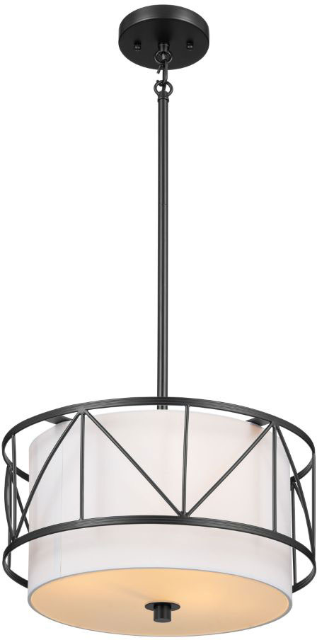 Kichler 52074BK Birkleigh Black Drum Pendant Lighting Fixture - KIC-52074BK