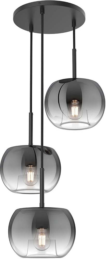 Kuzco CH57514-BK/SM Samar Modern Black/Smoked Multi Pendant Light ...