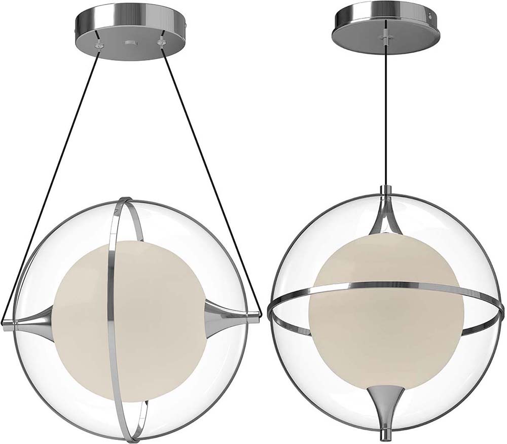 Kuzco PD76712-CH Aries Contemporary Chrome LED 12" Hanging Lamp - KUZ ...