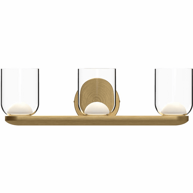 Kuzco VL52520-BG/CL Cedar Modern Brushed Gold/Clear Glass LED 3-Light Bathroom Lighting Fixture ...