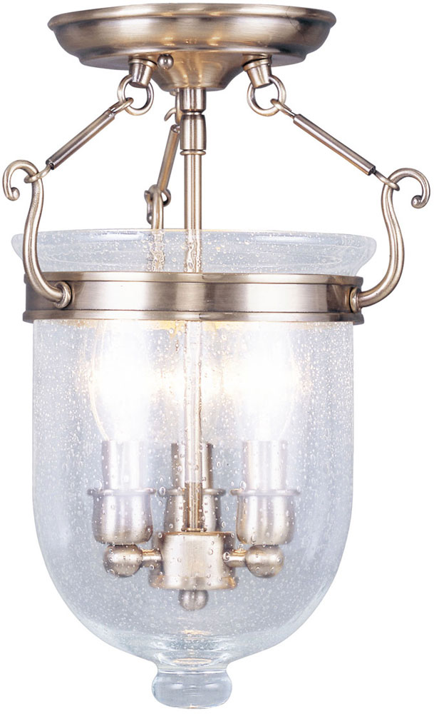 Livex 5081-01 Jefferson Antique Brass 10" Ceiling Light - LVX-5081-01