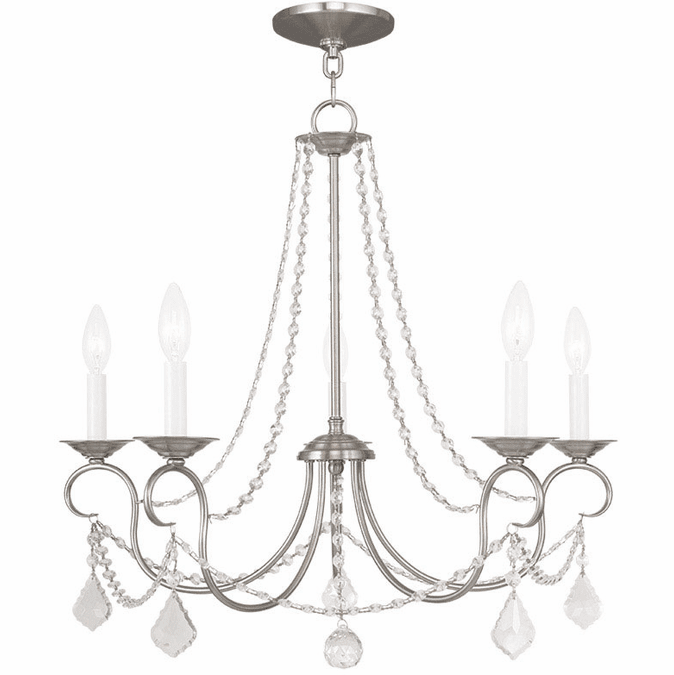 Livex 6515-91 Pennington Traditional Brushed Nickel Chandelier Lamp ...
