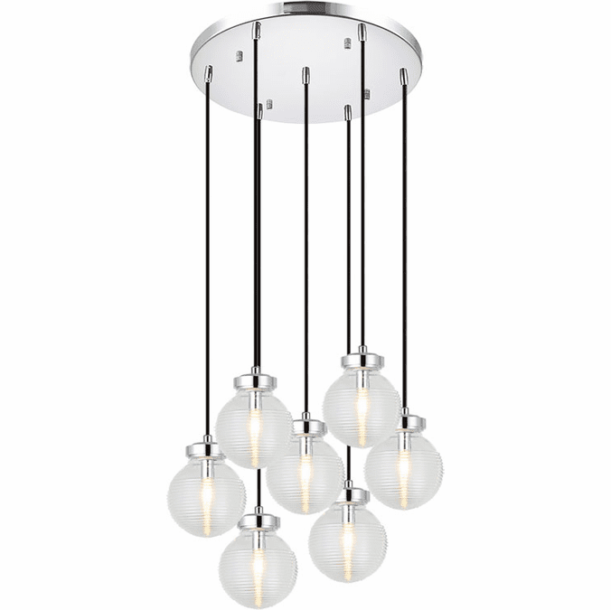Matteo C84007CHCL Ridge Modern Chrome Multi Pendant Light Fixture - MTO ...