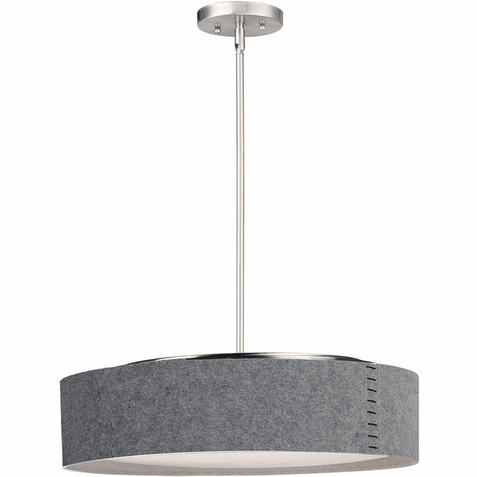 Maxim 10226GYSN Prime Satin Nickel LED 20" Drum Ceiling Light Pendant ...