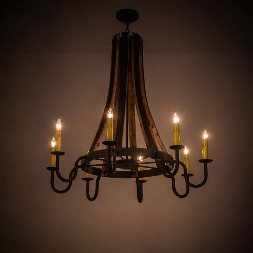 Meyda Custom 108810 Gothic Revival Barrel Stave 8-Light Chandelier ...