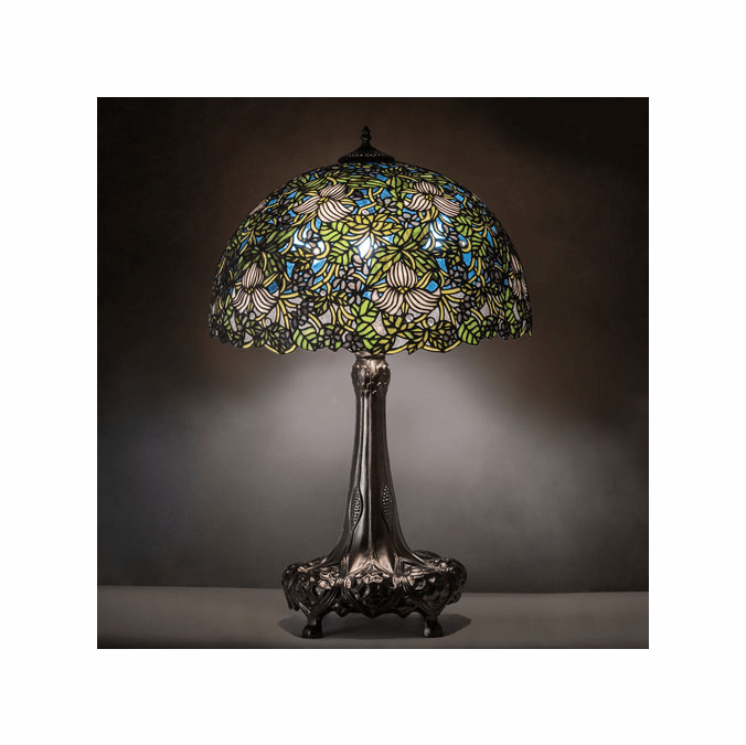 Meyda Custom 115262 Trillium & Violet Tiffany Mahogany Bronze Lighting ...
