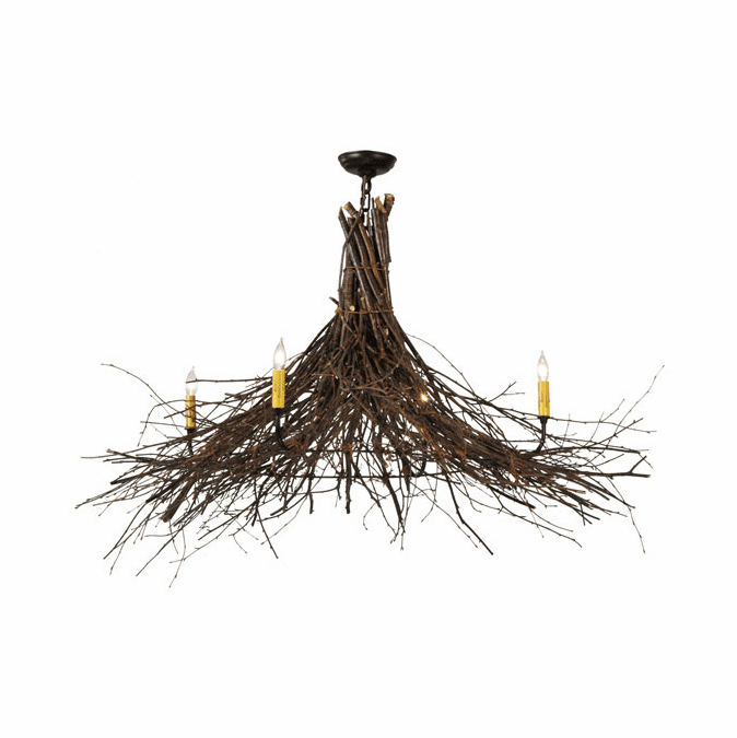 Meyda Custom 132515 Twigs Rustic 4 Candle Mahogany Bronze Lighting ...
