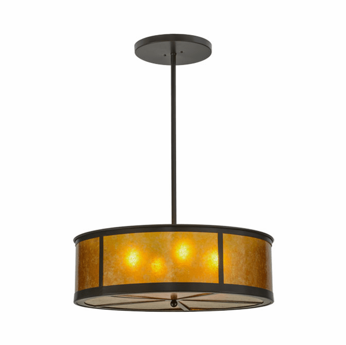 Meyda Custom 152669 Smythe Craftsman Timeless Bronze / Amber Mica ...