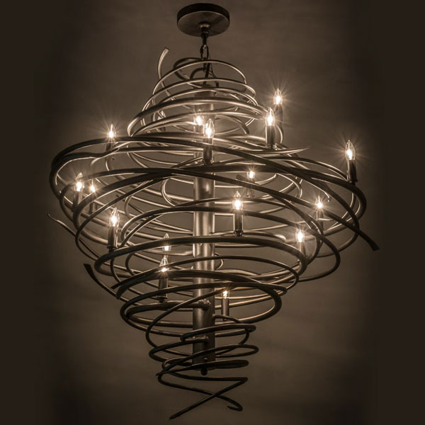 Meyda Custom 162308 Cyclone Contemporary Pewter Flush Mount Lighting ...