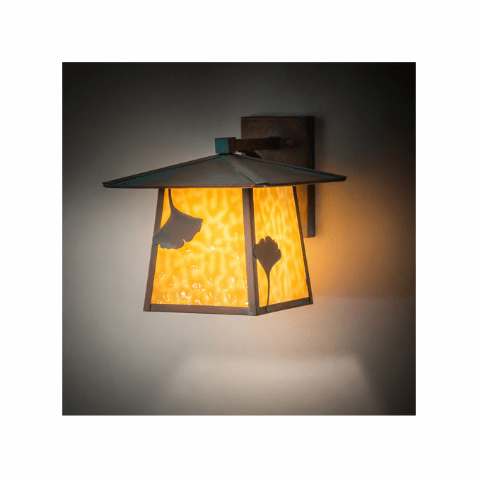 Meyda Custom 220109 Ginkgo Rustic Verdigris Outdoor Light Sconce - MEY ...