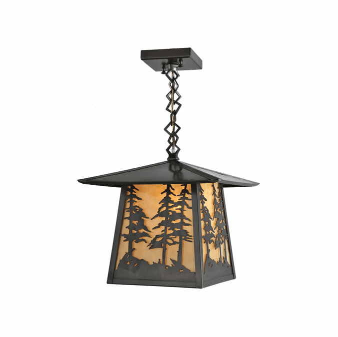 Meyda Custom 99530 Stillwater Tall Pines 12" Wide Foyer Hanging Outdoor ...