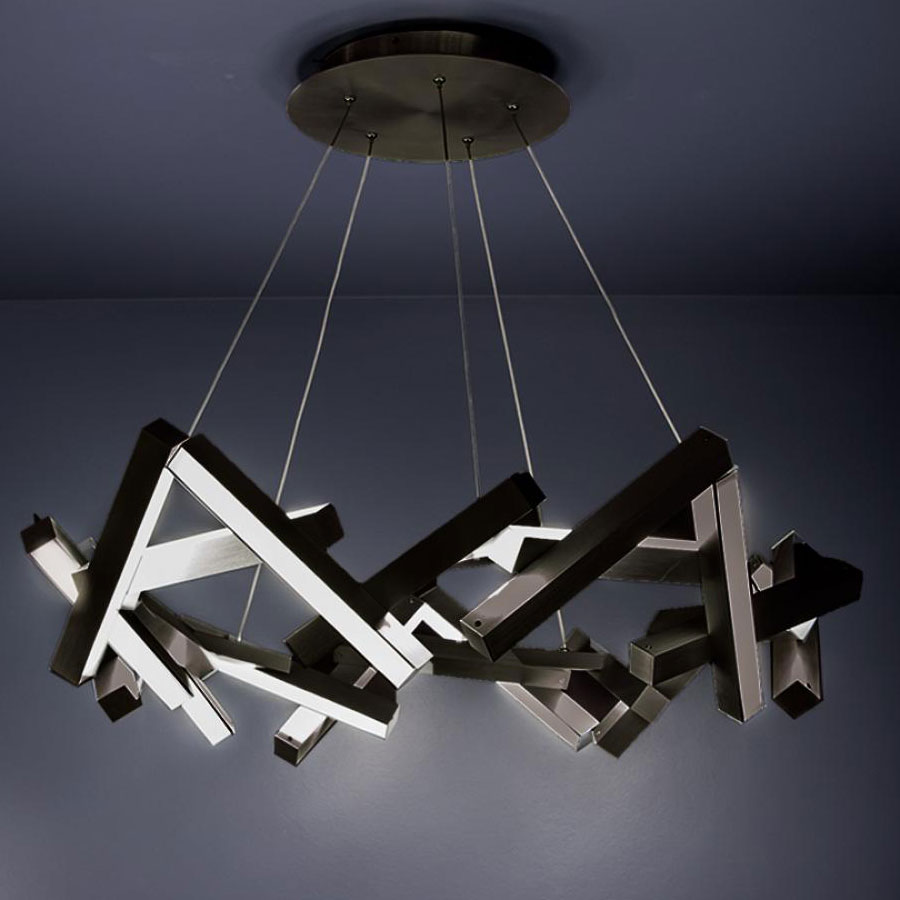 Modern Forms PD-64834-BK Chaos Modern Black LED Chandelier Lighting ...