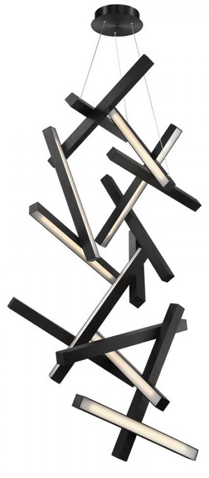 Modern Forms PD-64875-BK Chaos Modern Black LED Chandelier Lamp - MFO ...