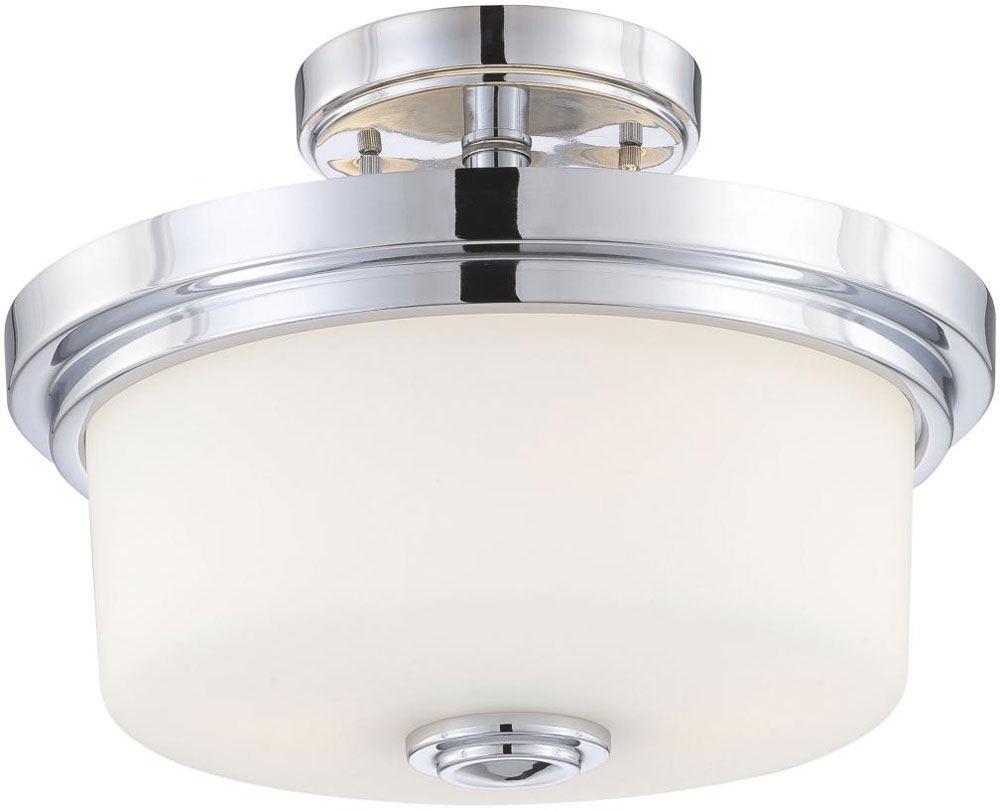Nuvo 60/4593 Soho Contemporary Polished Chrome / Satin White Flush ...