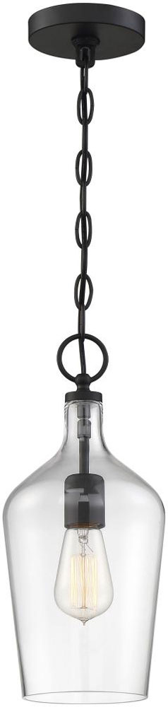 Nuvo 60/6749 Hartley Contemporary Matte Black / Clear Glass Mini ...