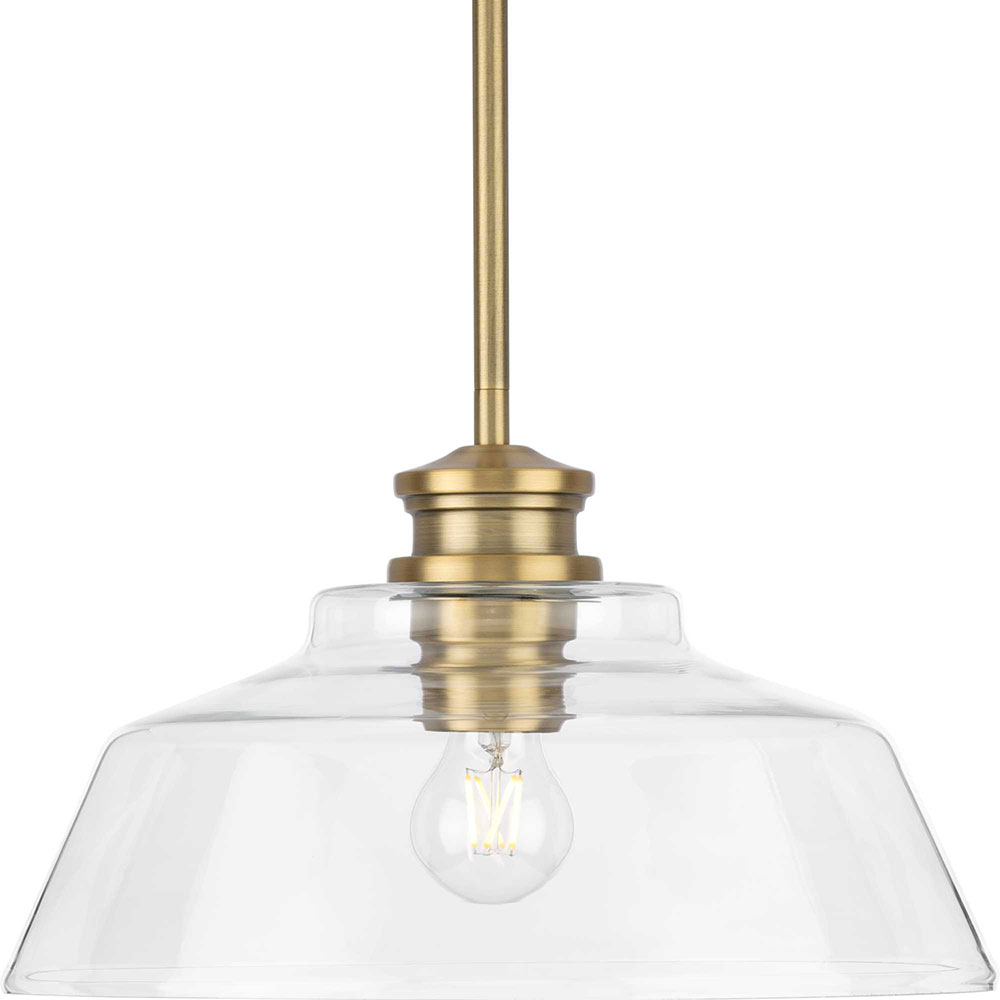 Progress P500381-163 Singleton Contemporary Vintage Brass Drop Lighting ...