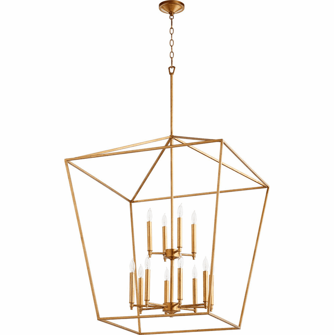 Quorum 604-12-74 Gabriel Contemporary Gold Leaf Foyer Lighting Fixture ...