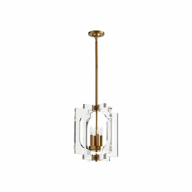 Quorum 605-4-80 Broadway Contemporary Aged Brass 15" Foyer Lighting ...