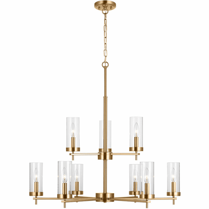 Visual Comfort Studio Lighting 3190309-848 Zire Satin Brass Chandelier ...