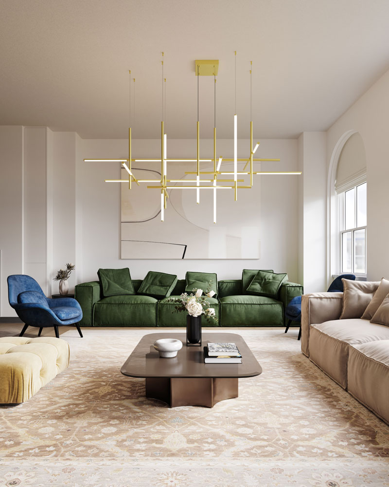 Sonneman 2105.14 Labyrinth Modern Brass Finish LED Chandelier Lighting ...