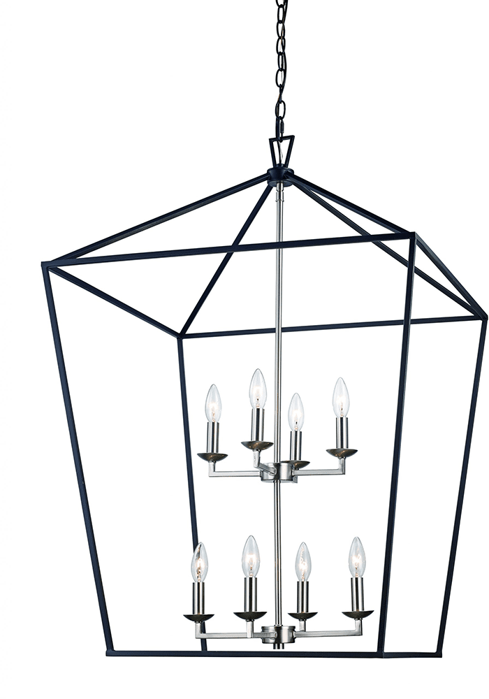 Trans Globe 10268 BK/BN Lacey Contemporary Black / Brushed Nickel 19 ...