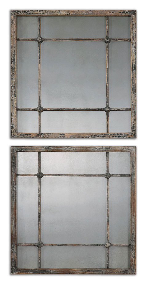 Uttermost 13845 Saragano 19 Inch Tall Distressed Slate Blue Mirror 2 ...