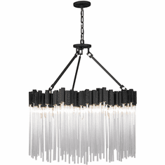 Varaluz 309P09MBFG Matrix Modern Matte Black / French Gold 25" Drop ...