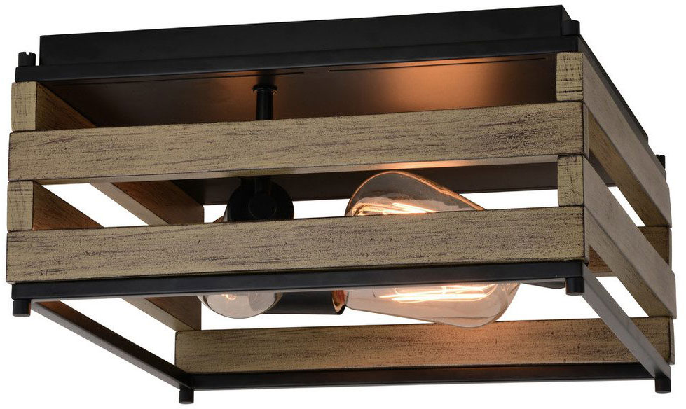 Vaxcel C0265 Ravenswood Matte Black and Burnished Maple Ceiling Light ...