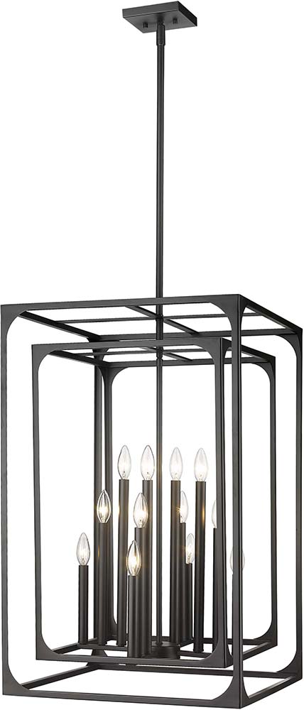 Z-Lite 3038-12MB Easton Modern Matte Black 20.5" Foyer Lighting Fixture ...