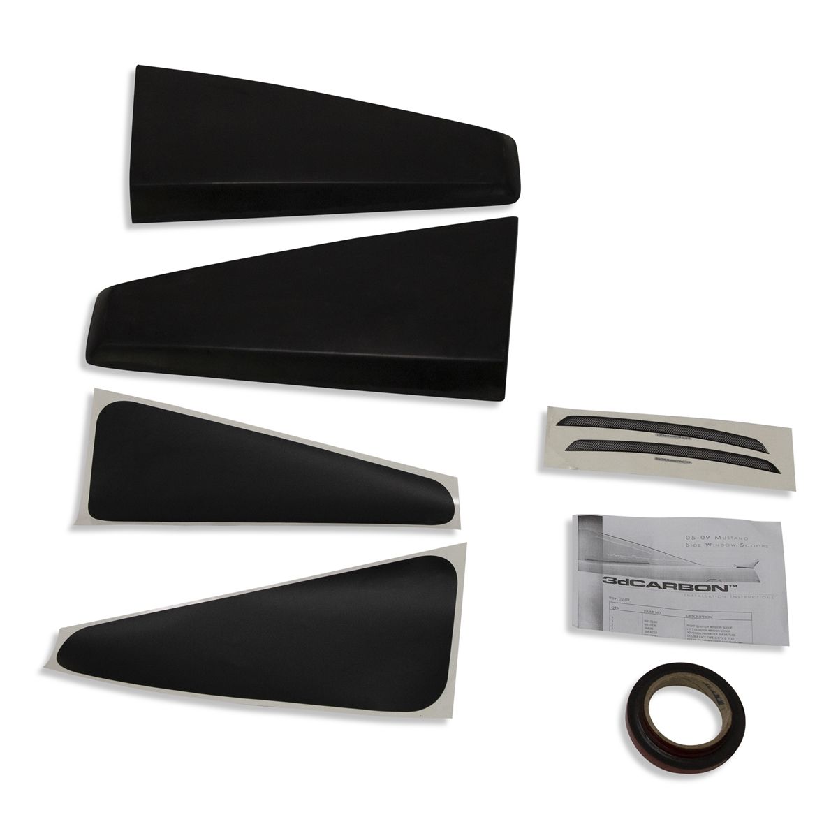 2005-2009 Ford Mustang Quarter Window Scoop Set 3dCarbon 691018