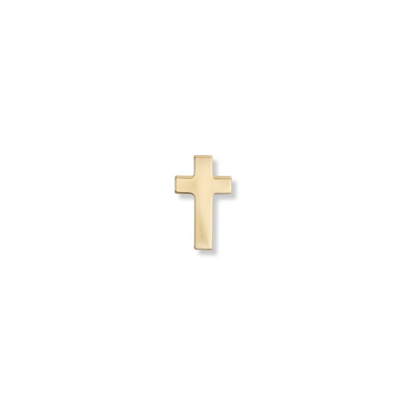 3/8 x 1/4 Inch Gold Cross Lapel Pin