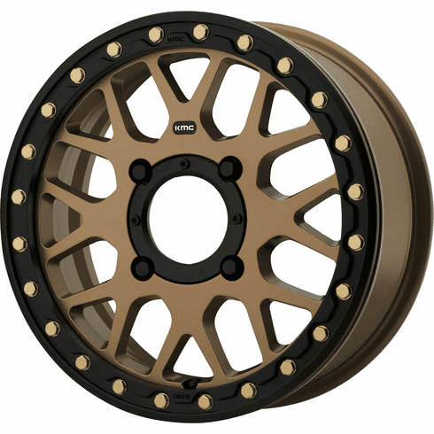 KMC KS235 Grenade Beadlock - 15" UTV Wheel - Satin Black | Satin Bronze