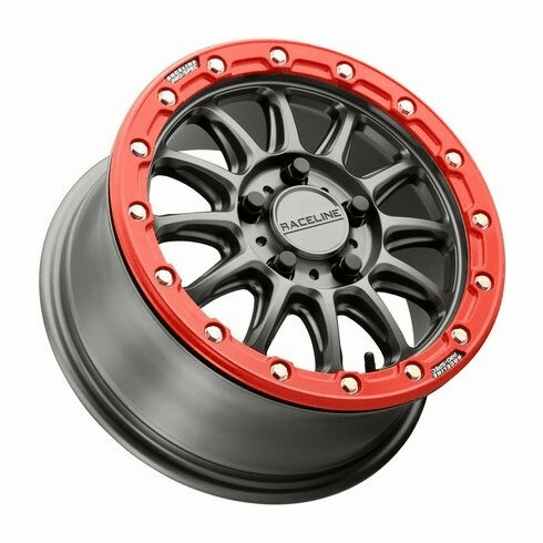 Raceline A14 Alpha Bead Lock 15" UTV Wheel - Gunmetal/Red
