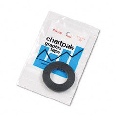 Chartpak® Graphic Chart Tape, 1/8" x 9 yards, Glossy Bla